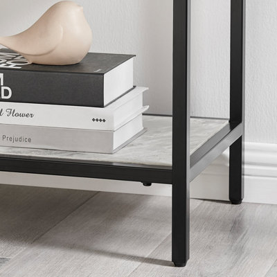 Furniturebox Ashton Black Metal Box Shelf Unit With 5 Scratch Resistant ...