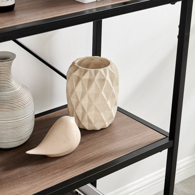 Furniturebox Ashton Black Metal Box Shelf Unit With 5 Scratch Resistant ...