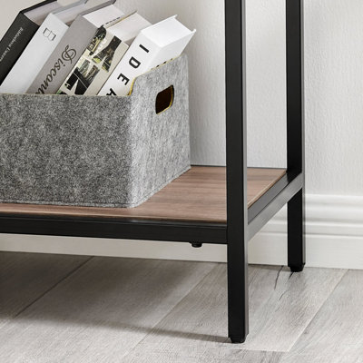 Furniturebox Ashton Black Metal Box Shelf Unit With 5 Scratch Resistant ...