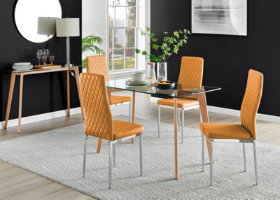 Furniturebox Malmo Scandi Inspired Rectangular Glass & Beech Wood ...