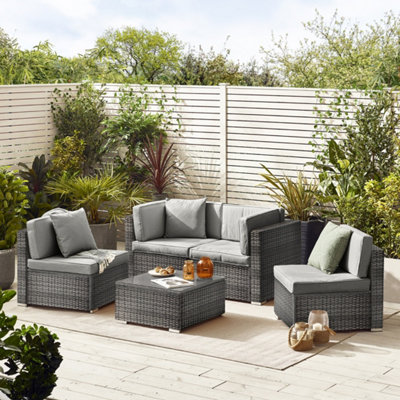 Rattan 4 Seater Garden Corner Sofa And Table Set | Cabinets Matttroy