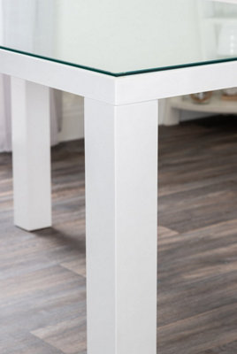 Furniturebox Rectangular Clear Tempered Glass Dining Table Top ...