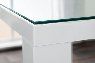 Furniturebox Rectangular Clear Tempered Glass Dining Table Top ...