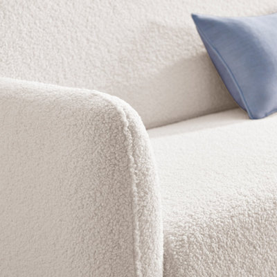 Furniturebox UK 3 Seater Sofa - 'Teddy' Sofa In A Box - White Fluffy ...