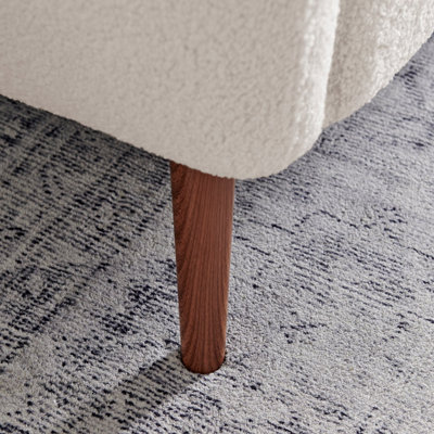 Furniturebox UK 3 Seater Sofa - 'Teddy' Sofa In A Box - White Fluffy ...