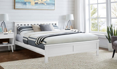Modern white platform bed store