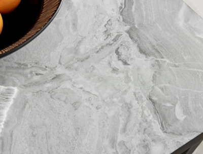 Furniturebox UK Carson White Marble Effect Square Dining Table & 2 ...