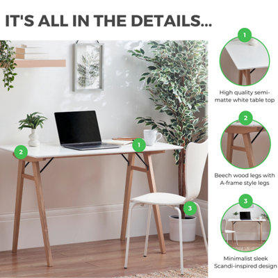 Furniturebox UK Desk 120 x 60cm - 'Ivan' White Home Office Desk for ...