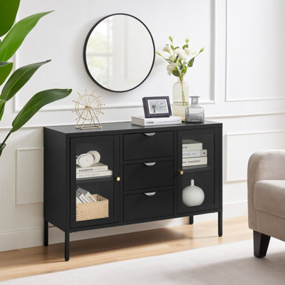 Furniturebox UK Kafe Black Metal Sideboard