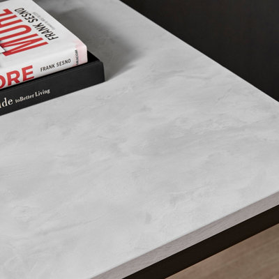 Furniturebox UK Kendrick Grey Marble Effect Desk 120cm for Home Working ...