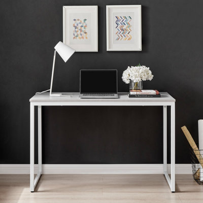 Furniturebox UK Kendrick Grey Marble Effect Desk 120cm for Home Working ...