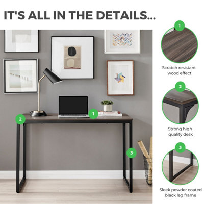 Furniturebox UK Kendrick Walnut Effect Desk 140cm for Home Working ...