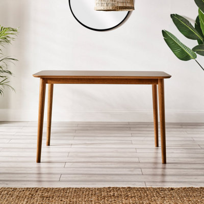 Furniturebox UK Lynton Small Walnut Colour Wooden Dining Table 4 Dining Chairs
