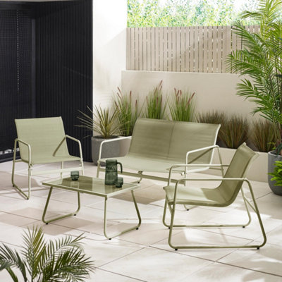 Furniturebox UK Naxos Green 5 Piece Outdoor Seating Set