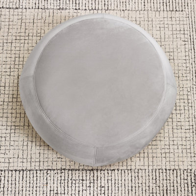 Furniturebox UK Otis Modern Round Velvet Footstool On Wood Frame With ...