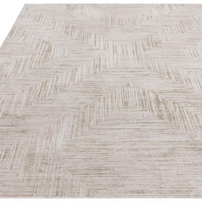 Furniturebox UK Savannah Cream Textured Cross Pattern Rug 200x300