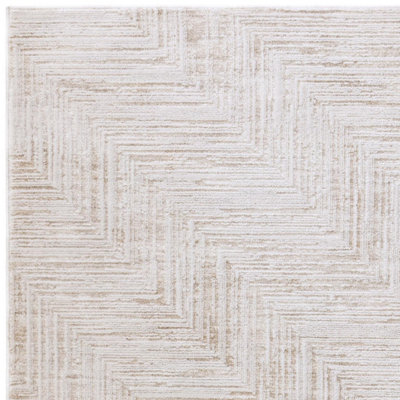 Furniturebox UK Savannah Cream Textured Cross Pattern Rug 200x300