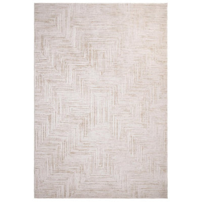 Furniturebox UK Savannah Cream Textured Cross Pattern Rug 200x300