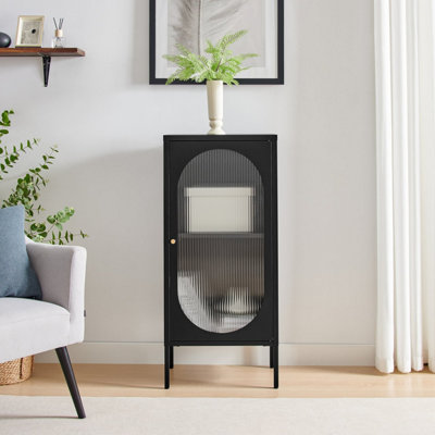 Small black metal cabinet store