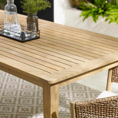 FurnitureboxUK Wood Outdoor Dining Table and Chairs - Asa Rectangular ...