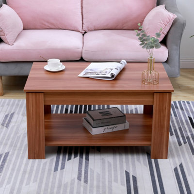 FurnitureHMD Livingroom Coffee Tea Table with Sliding Top & Large ...
