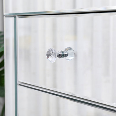 FurnitureHMD Mirrored Glass Chest of Drawers Muti-Storage Cabinet ...