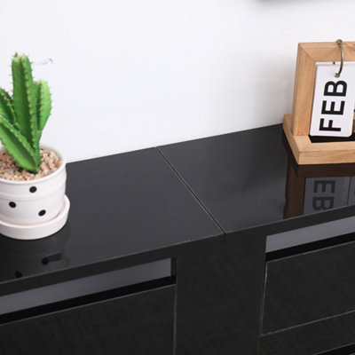 FurnitureHMD Modern Radiator Cover High Gloss Black Decorative Cabinet ...