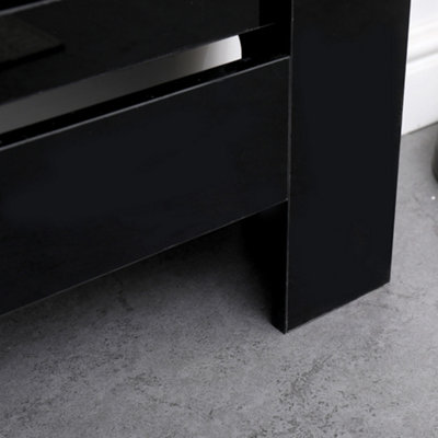 FurnitureHMD Modern Radiator Cover High Gloss Black Decorative Cabinet ...