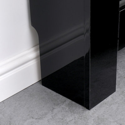 FurnitureHMD Modern Radiator Cover High Gloss Black Decorative Cabinet ...