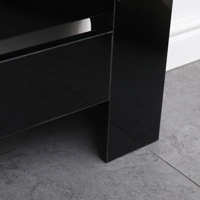 FurnitureHMD Modern Radiator Cover High Gloss Black Decorative Cabinet ...