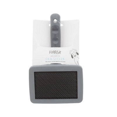 Furrish Firm Dog Slicker Brush Silver/Black (M)