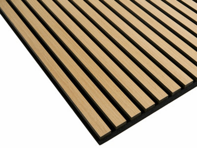 Fuse Acoustic Wooden Slatted Wall Panel in Natural Oak