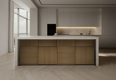 Fuse Acoustic Wooden Slatted Wall Panel in Natural Oak