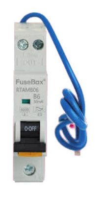 FUSEBOX 6A B CURVE MINI RCBO 2P 30mA 6kA TYPE A, RTAMB06