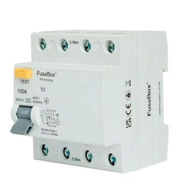 FuseBox TPN 4P Type A RCD 100A 300mA Residual Current Device ...