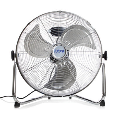 Futura 16 Inch Floor Fan High Velocity Portable Chrome Fan Adjustable 3 ...