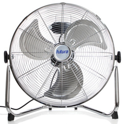Futura 20 Inch Floor Fan High Velocity Portable Chrome Fan Adjustable 3 ...