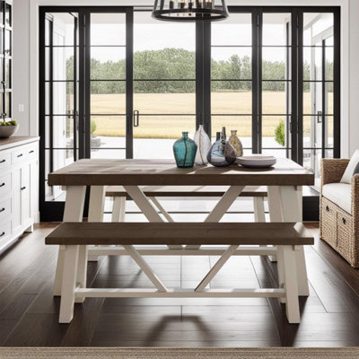 FWStyle 1.4M Solid Reclaimed Pine Dining Bench