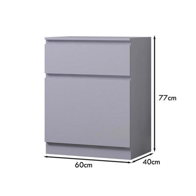FWStyle 1 Door 1 Drawer Multi Storage Unit Matt Grey