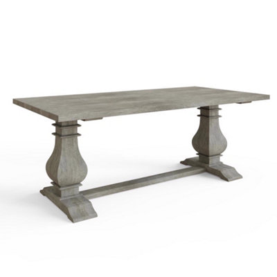 FWStyle 2M Large Dining Table Solid Pine & 2x Free 50cm Extension Leafs ...