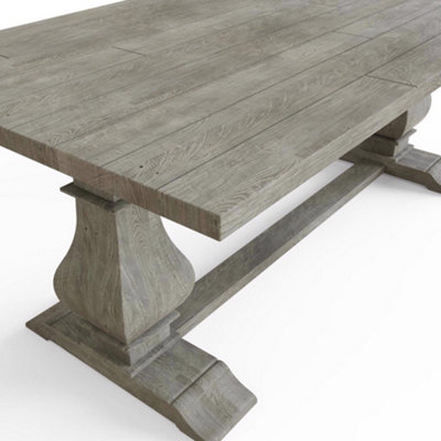 FWStyle 2M Large Dining Table Solid Pine & 2x Free 50cm Extension Leafs ...