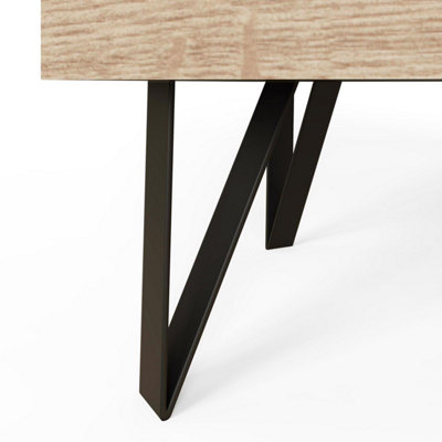 FWStyle 3 Drawer Chest Bedside Table Cracked Oak Fast Click Assembly