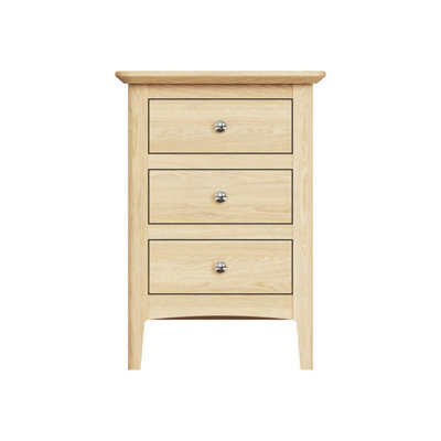 FWStyle 3 Drawer Chest Of Drawers Ash Ready Assembled