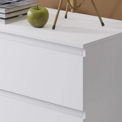 FWStyle 6 Drawer Matt White Chest Of Drawers