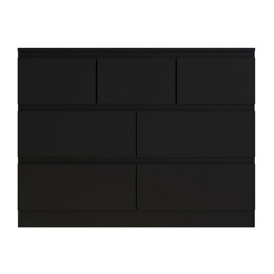 FWStyle 7 Drawer Black Chest Of Drawers Merchant Chest Scratch ...