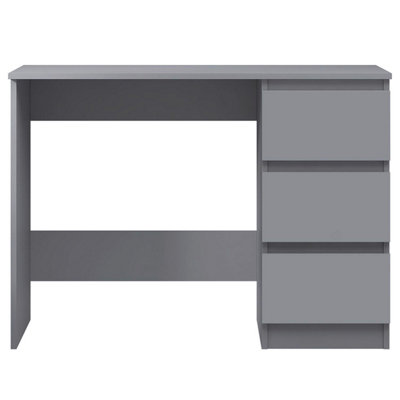 FWStyle Dark Grey Dressing Table 3 Drawer Desk