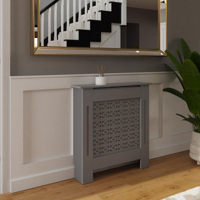 FWStyle Geometric Pattern Small Grey Radiator Cover (H) 82.3 (W) 78cm ...