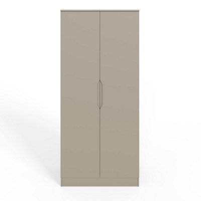 FWStyle Luno Putty 2 Door Double Wardrobe Wardrobe (H) 180cm (W) 80cm ...