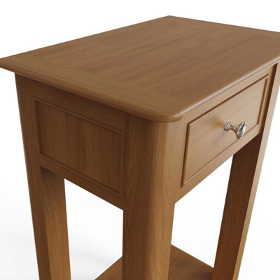 FWStyle Natural Oak Veneer Telephone Table Ready Assembled