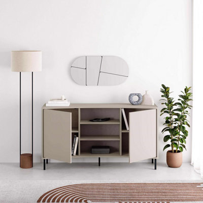 FWStyle Sandstone 2 Door Modern Curved Sideboard